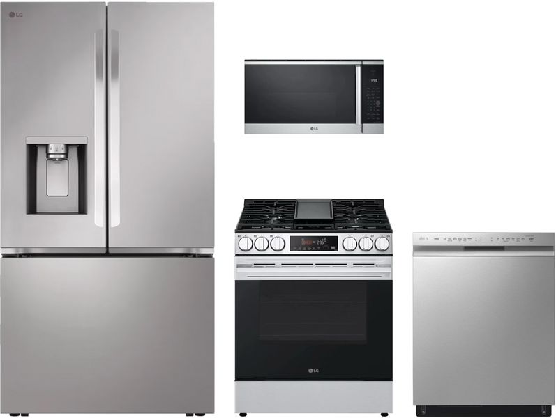 LG 4 Piece PrintProof® Stainless Steel Gas Kitchen Package | Famous ...