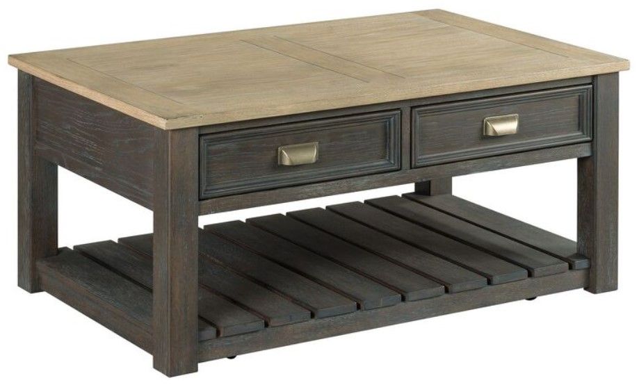 Hammary® Lyle Creek-Hamilton Toasted Caramel Coffee Table with Smoked ...