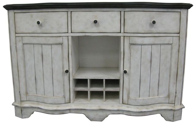 TEI Vintage Estates Antique White/Dark Knotty Oak Server | Robert's ...