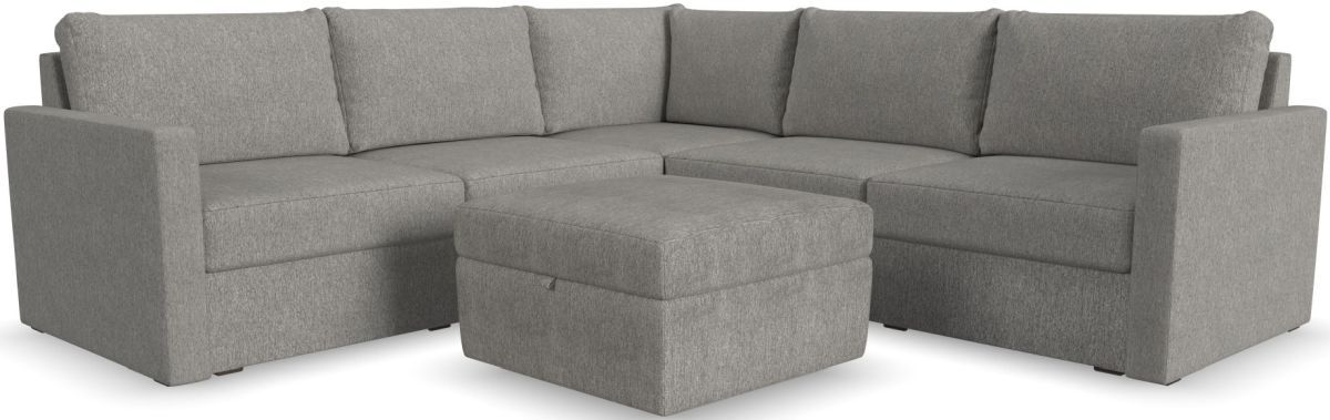 Flex by Flexsteel® 6-Piece Pebble Sectional with Storage Ottoman | Big Sandy Superstore ...
