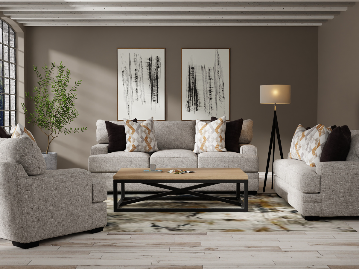 Gray couch ottoman store