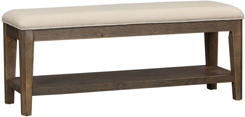 Liberty Furniture Artisan Prairie Aged Oak Upholstered Bench Liddiard Home Furnishings