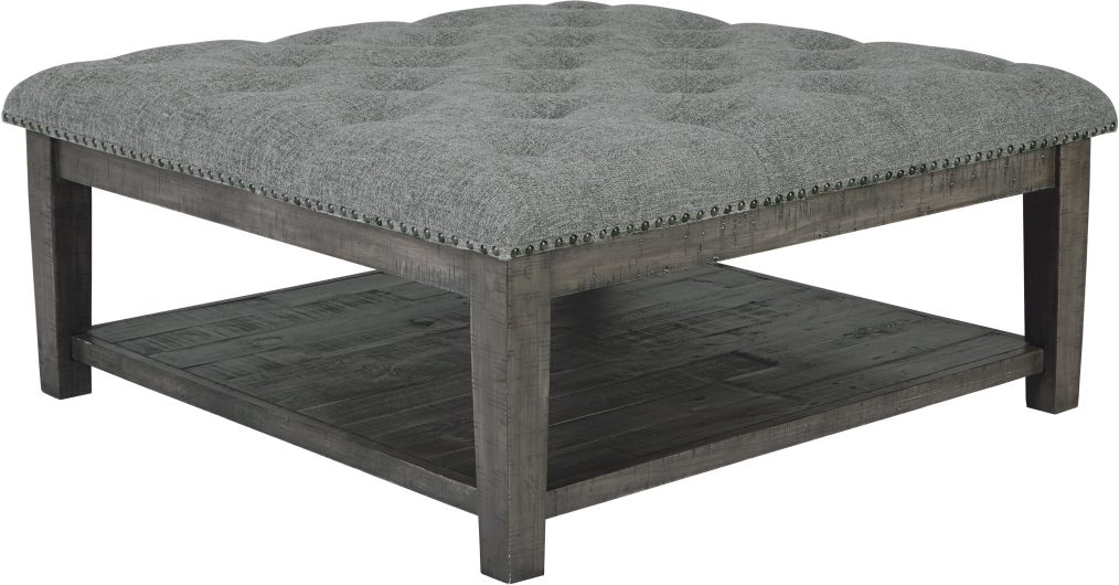 Signature Design by Ashley Borlofield Weathered Gray Coffee Table Ottoman Farnham s Furniture Galleries Casper Wyoming