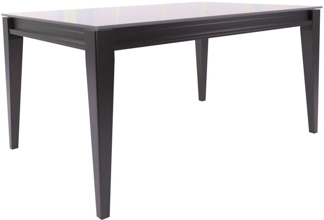 Canadel Gourmet Glass Top Dining Table with Peppercorn Washed Tapper ...