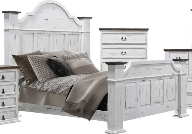 Rustic Imports Grande White Queen Bed | Mid Tenn Furniture ...