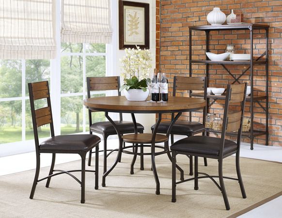 Bernards Stockton Brown/Dark Brown Casual Dining Table | Bob Mills ...