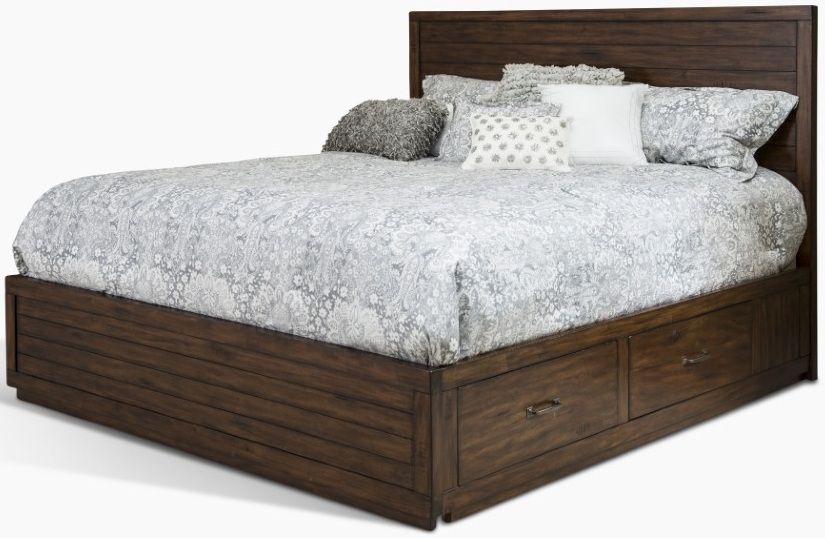 Sunny Designs™ Tuscany Vintage Mocha Queen Storage Bed | Baumgartner ...