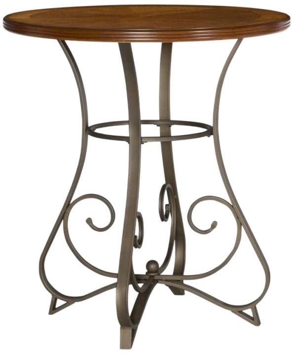 Powell® Hamilton Cherry Pub Table with Bronze/Matte Pewter Base | Total ...