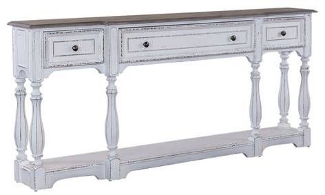 Liberty Furniture Magnolia Manor Antique White Console Table with ...