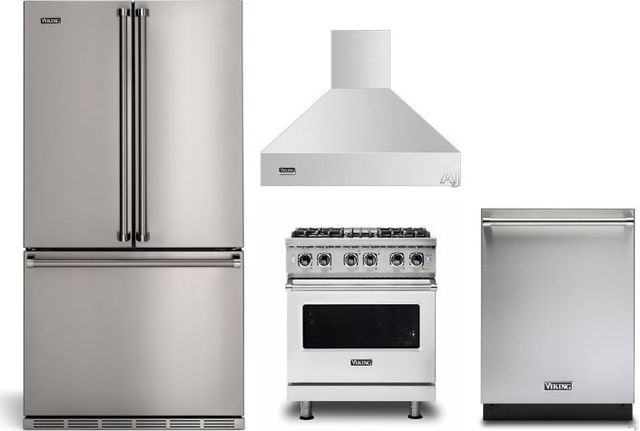 Viking® 4 Piece Stainless Steel Kitchen Package | Lafferty's Home Center