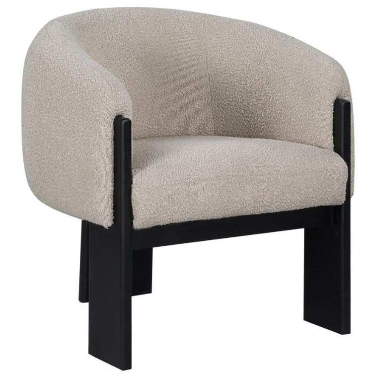 Coaster Valdez Beige Upholstered Barrel Back Accent Chair