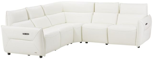 Michael Amini® Mia Bella 5-Piece Snow White Leather Power Reclining ...