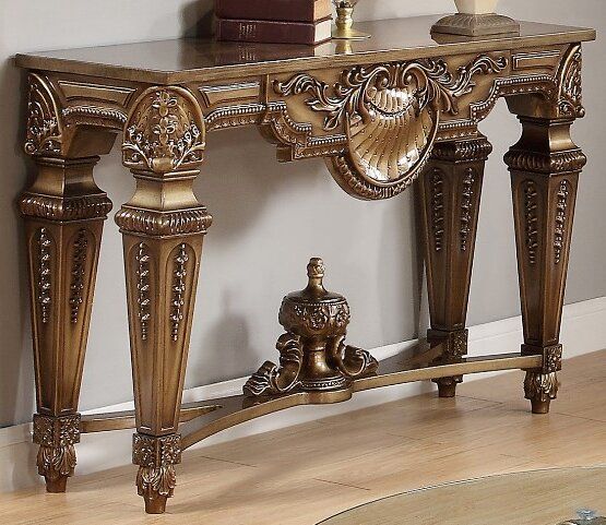 Homey Design Bronze Console Table | Furniture Time