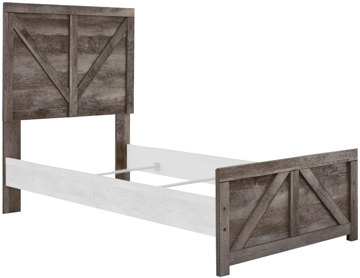Signature Design by Ashley Wynnlow Gray Twin Crossbuck Panel Headboard Footboard Totem Furniture Appliances Terrace BC