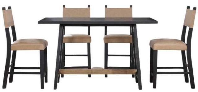 Steve Silver Co. Aubrey 5-Piece Black/Camel Counter Dining Set ...