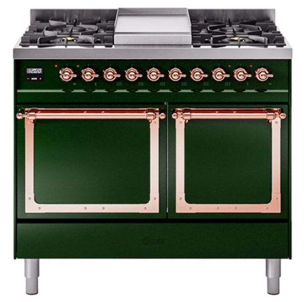 Ilve® Nostalgie II 40'' Emerald Green Liquid Propane Freestanding Dual ...