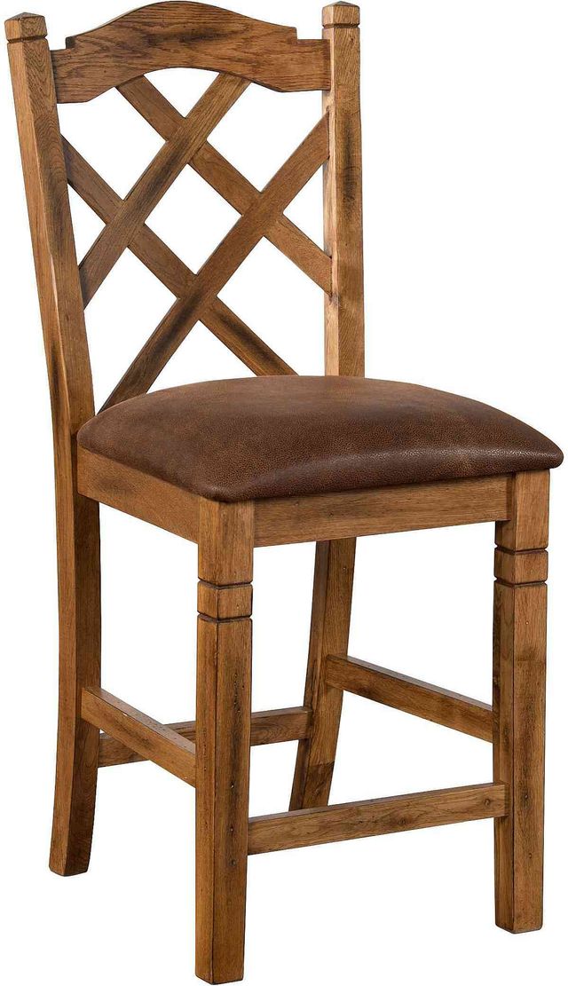 Sunny Designs™ Sedona Rustic Oak Double Crossback Bar Stool | Evans ...