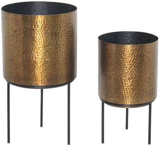 Signature Design by Ashley® Donisha 2-Piece Antique Brass Planter Set ...