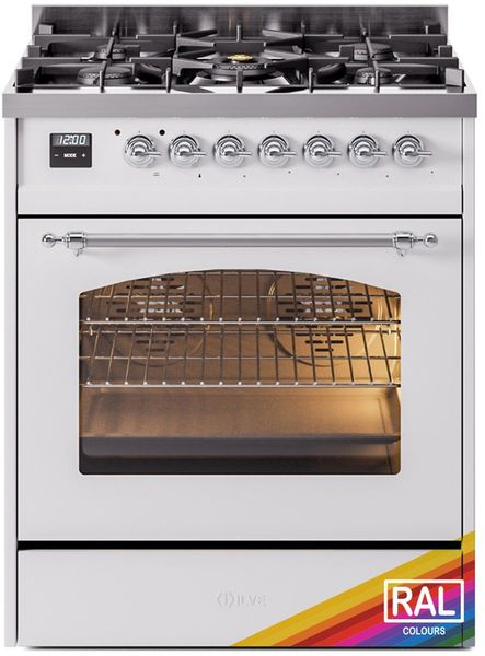 Ilve® Nostalgie II Series 30" Custom RAL Colors Pro Style Duel Fuel ...