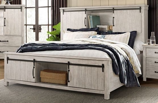 Elements International Scott White Queen Storage Bed | Pruitt's Fine ...