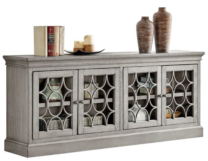 Martin Furniture Felicity Gray Four Door Console | Fischer Furniture ...