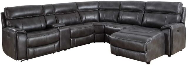 Steve Silver Co. Provo 6-Piece Gray Dual Power L-Shape Sectional | Big ...