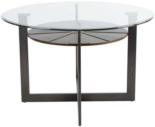 Steve Silver Co. Olson 48'' Round Glass Top Dining Table with Caramel ...