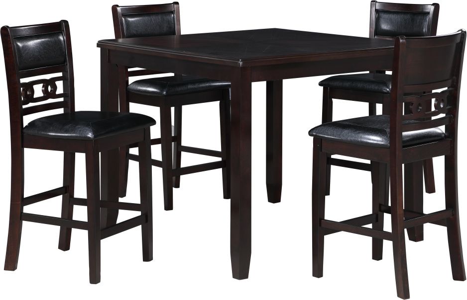 New Classic® Home Furnishings Gia 5-Piece Ebony Square Counter Height ...