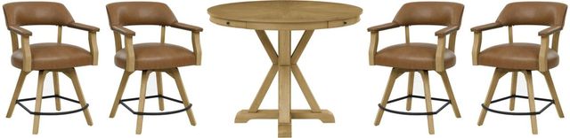 Steve Silver Co. Rylie 5-Piece Caramel/Camel Counter Height Dining Set ...