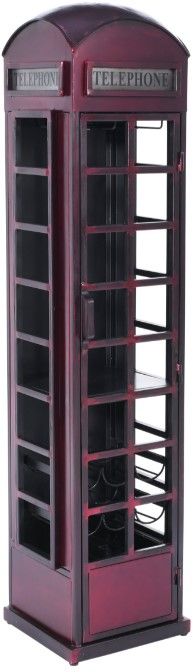 Jofran Inc. Glory Days Red Vintage Telephone Booth Bar | Harris ...