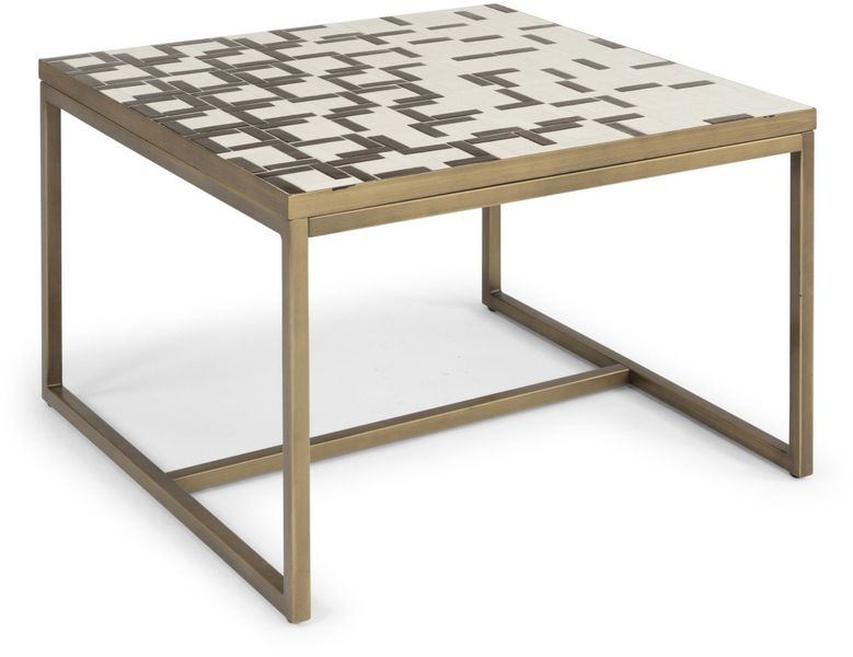 homestyles® Geometric II Bronze Coffee Table with Cream Mosaic Tile Top ...