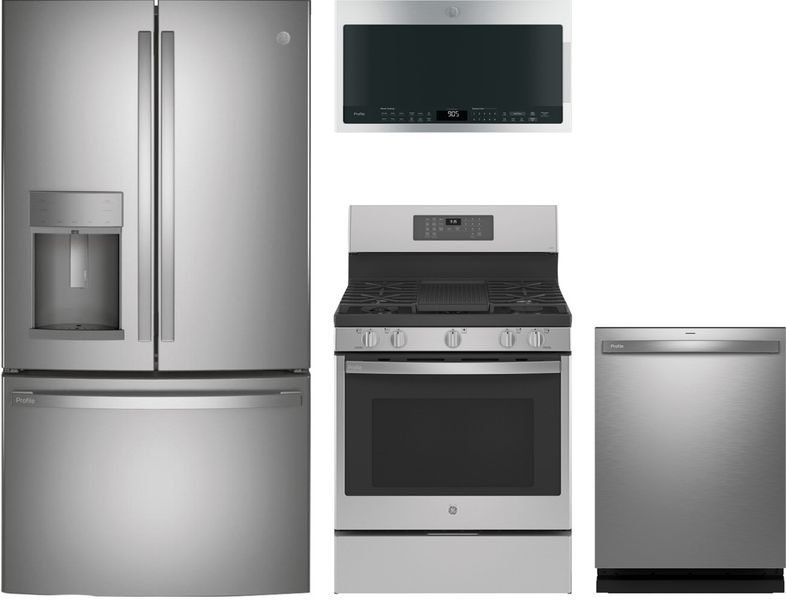 GE Profile™ 4 Piece Stainless Steel Gas Kitchen Package | Orville's ...