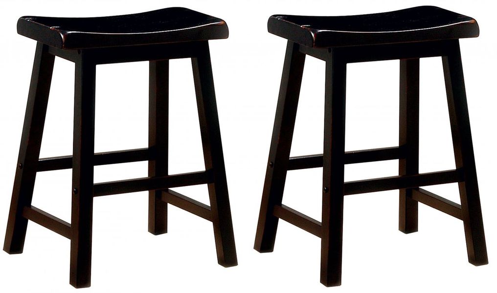 Coaster® Durant 2-Piece Black Wooden Counter Stools | Midwest Clearance ...