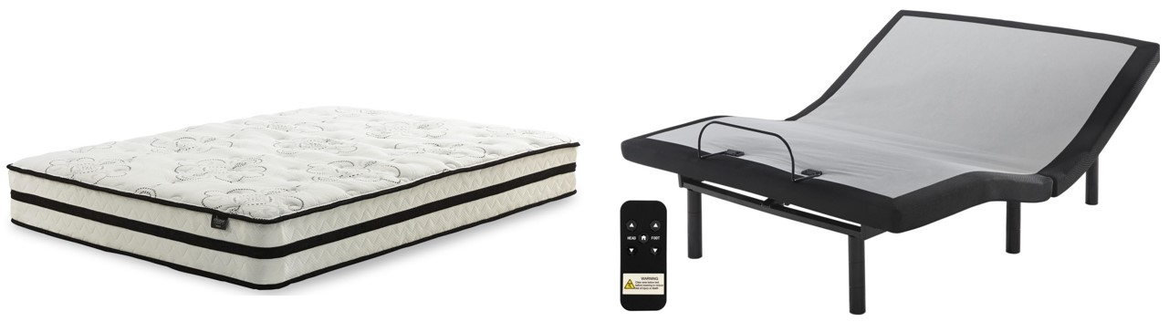 Sierra Sleep by Ashley Chime 2 Piece 10 Hybrid and Good Adjustable Base King Mattress Set Liddiard Home Furnishings