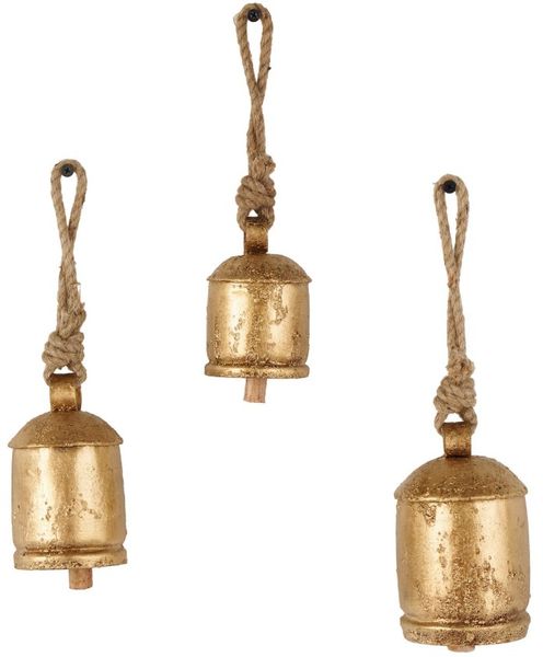 UMA Enterprise 3-Piece Gold Cluster Decorative Cow Bell Set with ...
