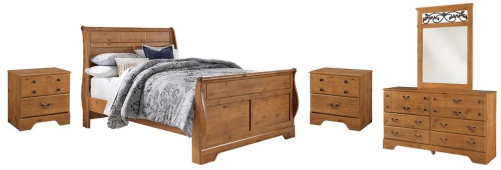 Signature Design by Ashley Bittersweet 5 Piece Light Brown Queen Sleigh Bed Logan UT
