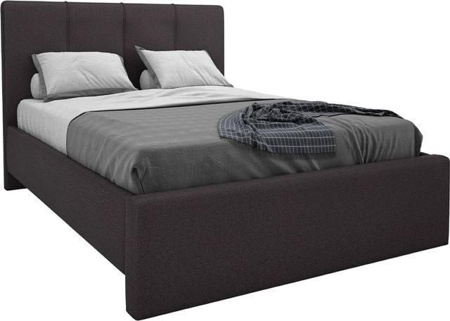 Grand lit rembourré personnalisable à sommier avec pied de lit absolu ...