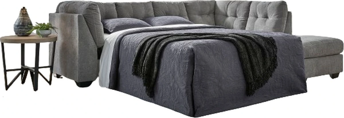 Signature Design by Ashley Marelton 2 Piece Gray Right Arm Facing Sofa Sleeper Sectional and Chaise