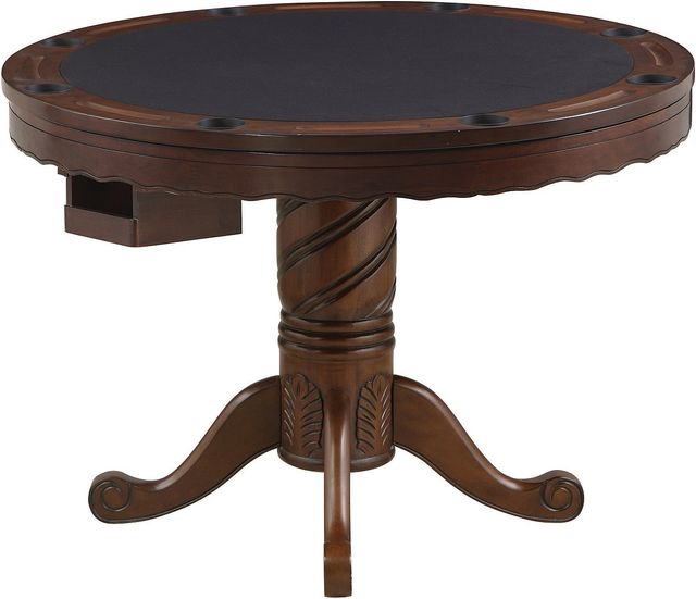 Coaster® Turk Tobacco 3-In-1 Round Pedestal Game Table | The Cleveland ...