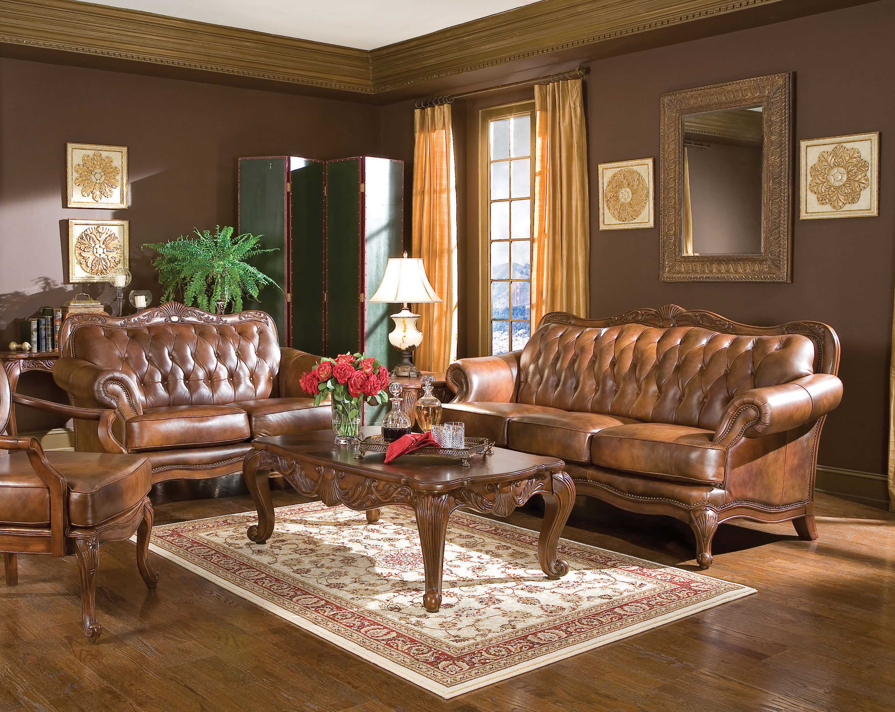 Coaster Victoria 2 Piece Brown Stationary Seating Set Store For Homes Furniture Flooring Newton IA