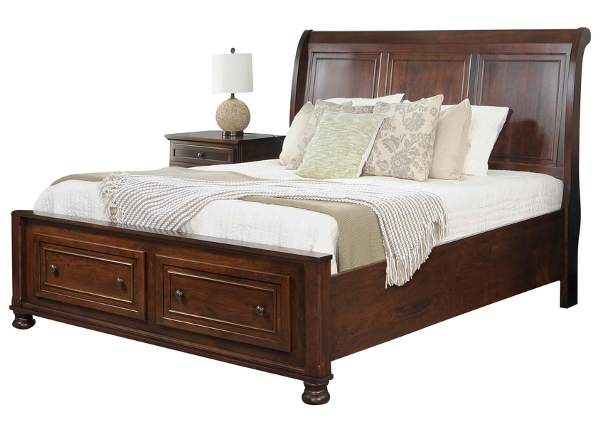 Mavin Brigantine Queen Sleigh Bed with End Drawers | Lafferty's Home Center
