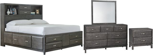 Signature Design by Ashley® Caitbrook 4-Piece Gray Queen Storage Bed ...