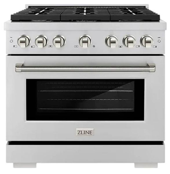 ZLINE Autograph Edition Paramount 36" Stainless Steel/Polished Nickel ...