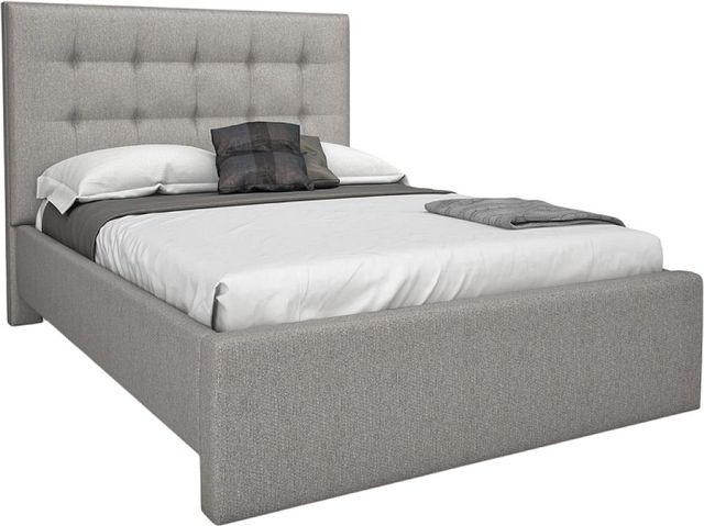 Très grand lit rembourré personnalisable à sommier avec pied de lit ...