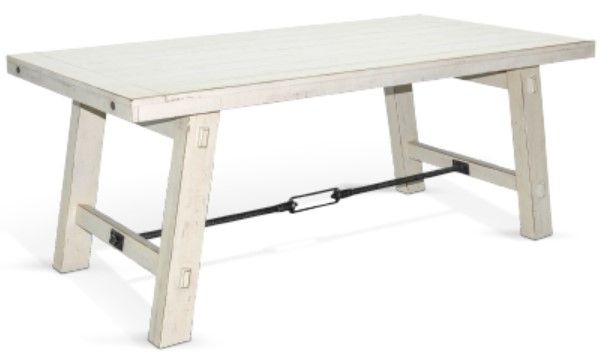 Sunny Designs™ Marina White Sand Dining Table with Turnbuckle | BlvdHome