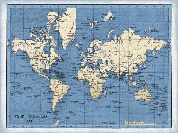 Classy Art World Map by Elizabeth Medley Wall Art | Fischer Furniture ...