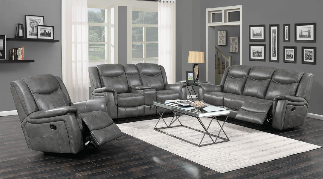 Coaster® Conrad 3-Piece Cool Grey Reclining Living Room Set | L&L ...