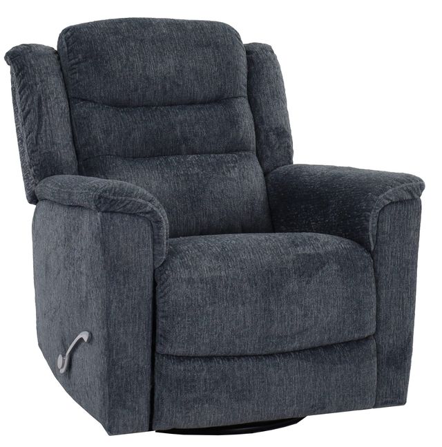 Man Wah Slate Blue Swivel Glider Recliner | Miskelly Furniture