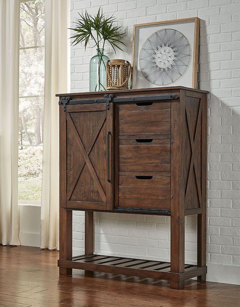 Rustic wood accent cabinet store