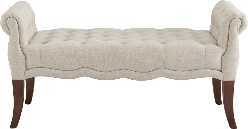 Linon Madison Natural Roll Arm Bench | Besche Furniture | Georgetown, DE